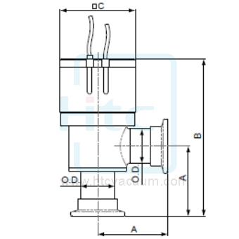 KF HV Single-acting Angle Valve (USA) - Htc vacuum
